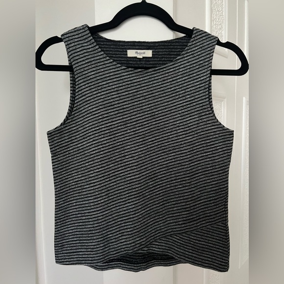 Madewell | Tops | Madewell Tank Top W Strips And Crossover Front Detail ...